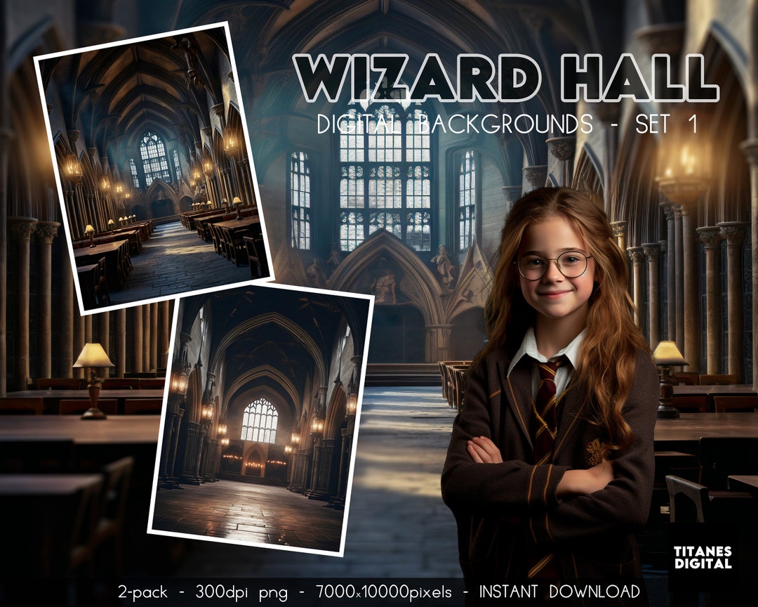 Wizard School Backdrop, Wizard Classroom Digital Background, School of ...
