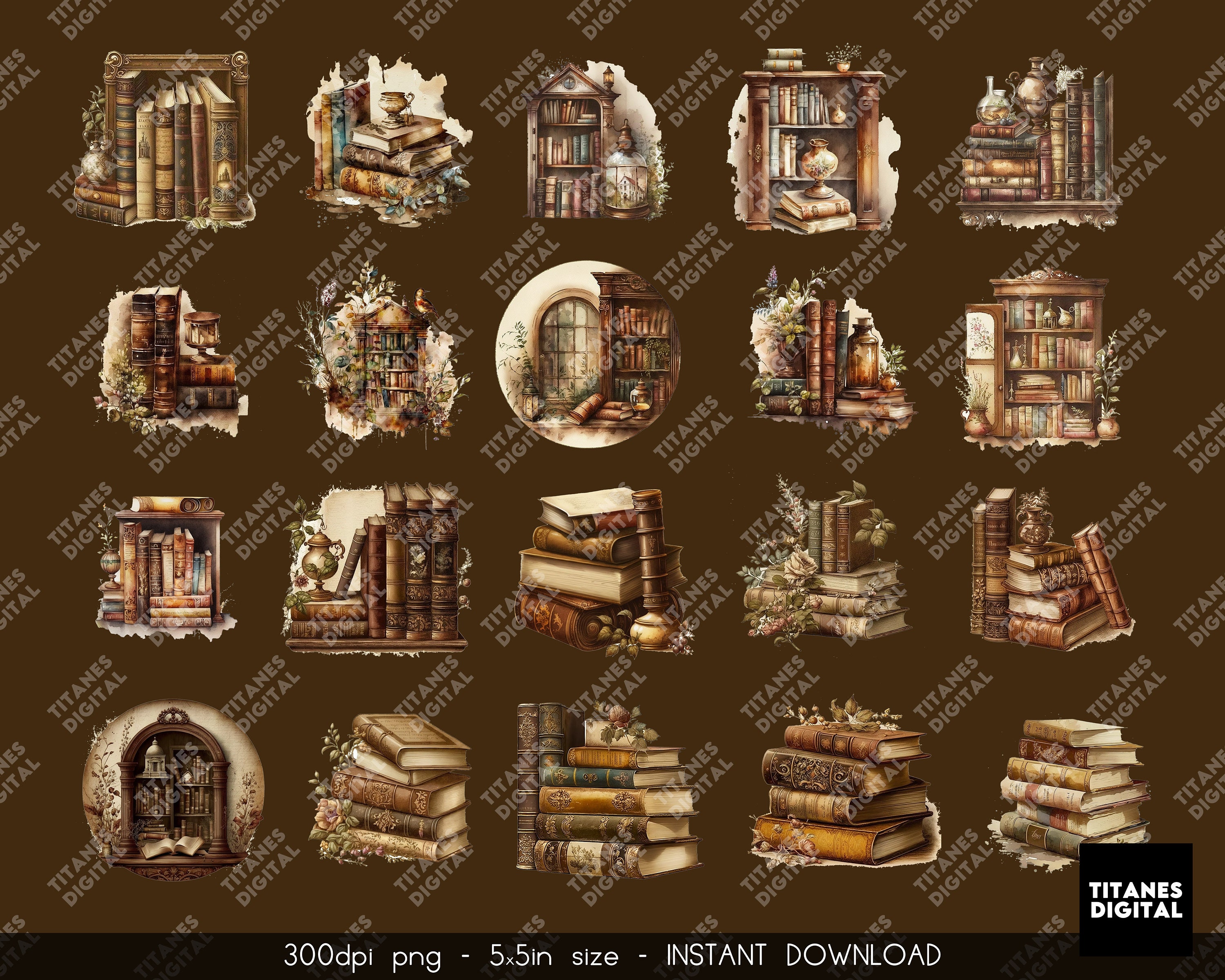 Book Clipart Books Bundle Reading Clipart Library Clipart - Etsy