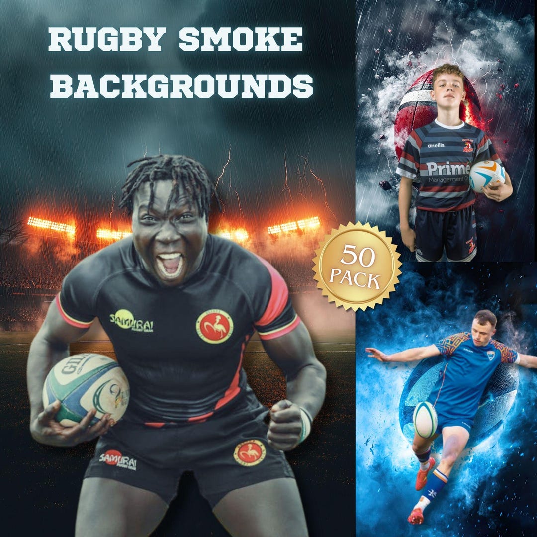 50 Rugby Union Smoke Backgrounds, Rugby Digital Backdrop, Sports ...