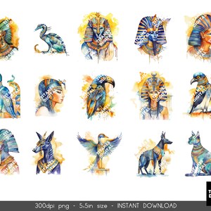 Gods of Ancient Egypt PNG, Watercolor Clip Art, Ephemera, Scrapbook ...