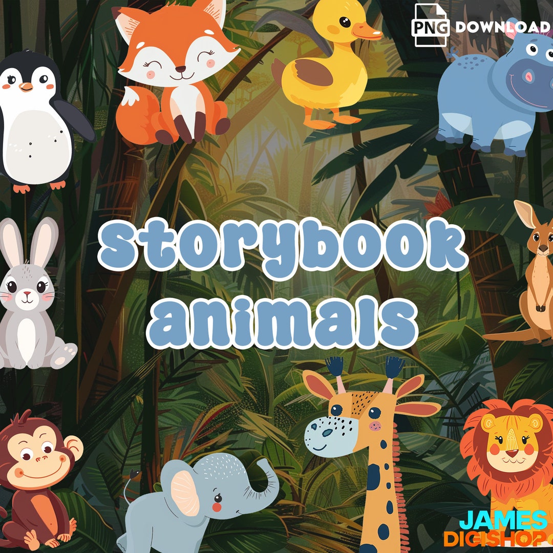 20 Cute Storybook Animals PNG Clipart, Nursery Storybook Safari Animals ...