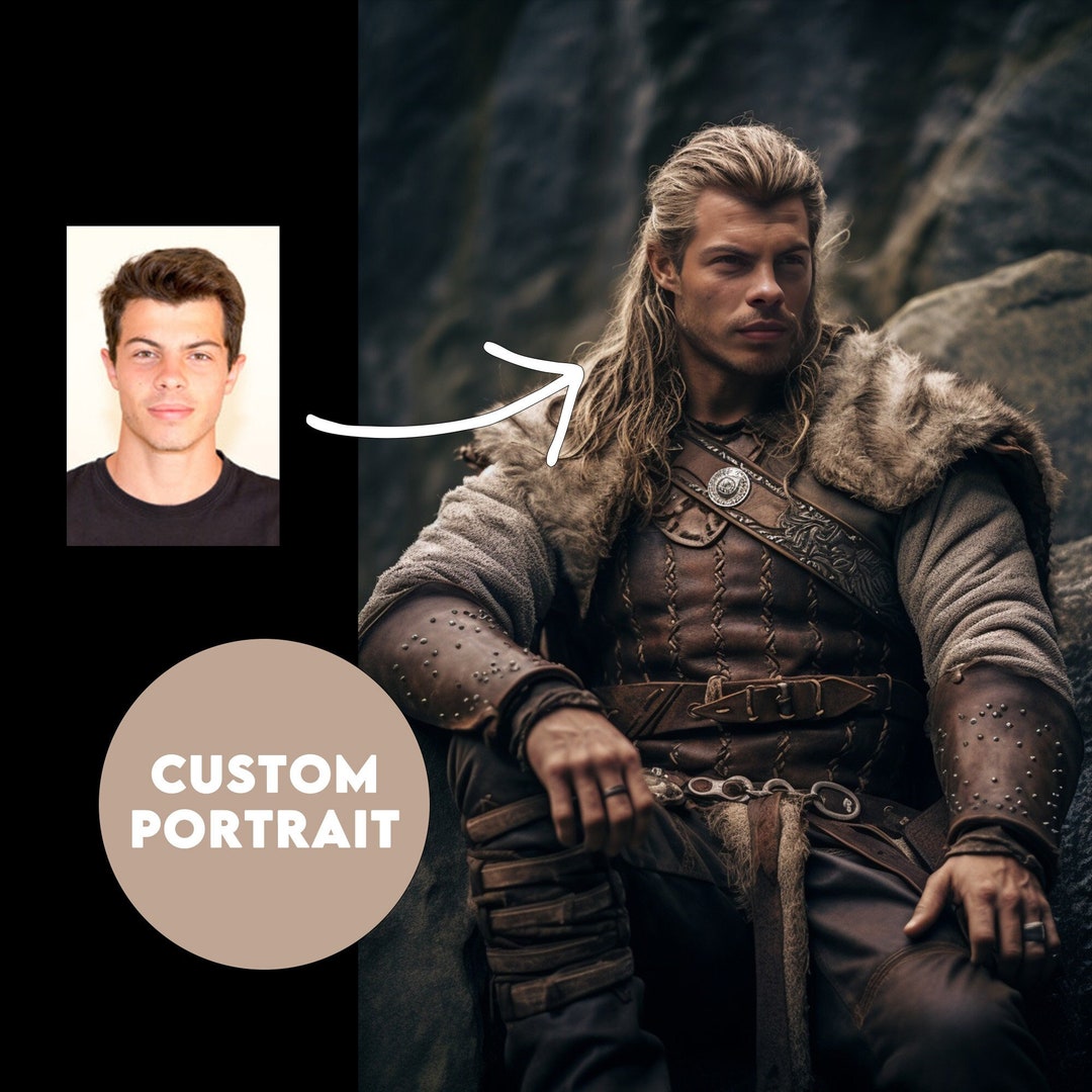 Portrait From Photo, Custom Viking Portrait, Custom Portrait, Custom ...