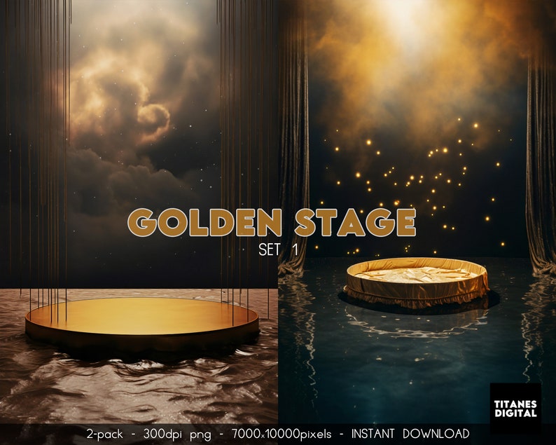 Gold Stage Photography Background: Fine Art Texture Overlays (digital ...