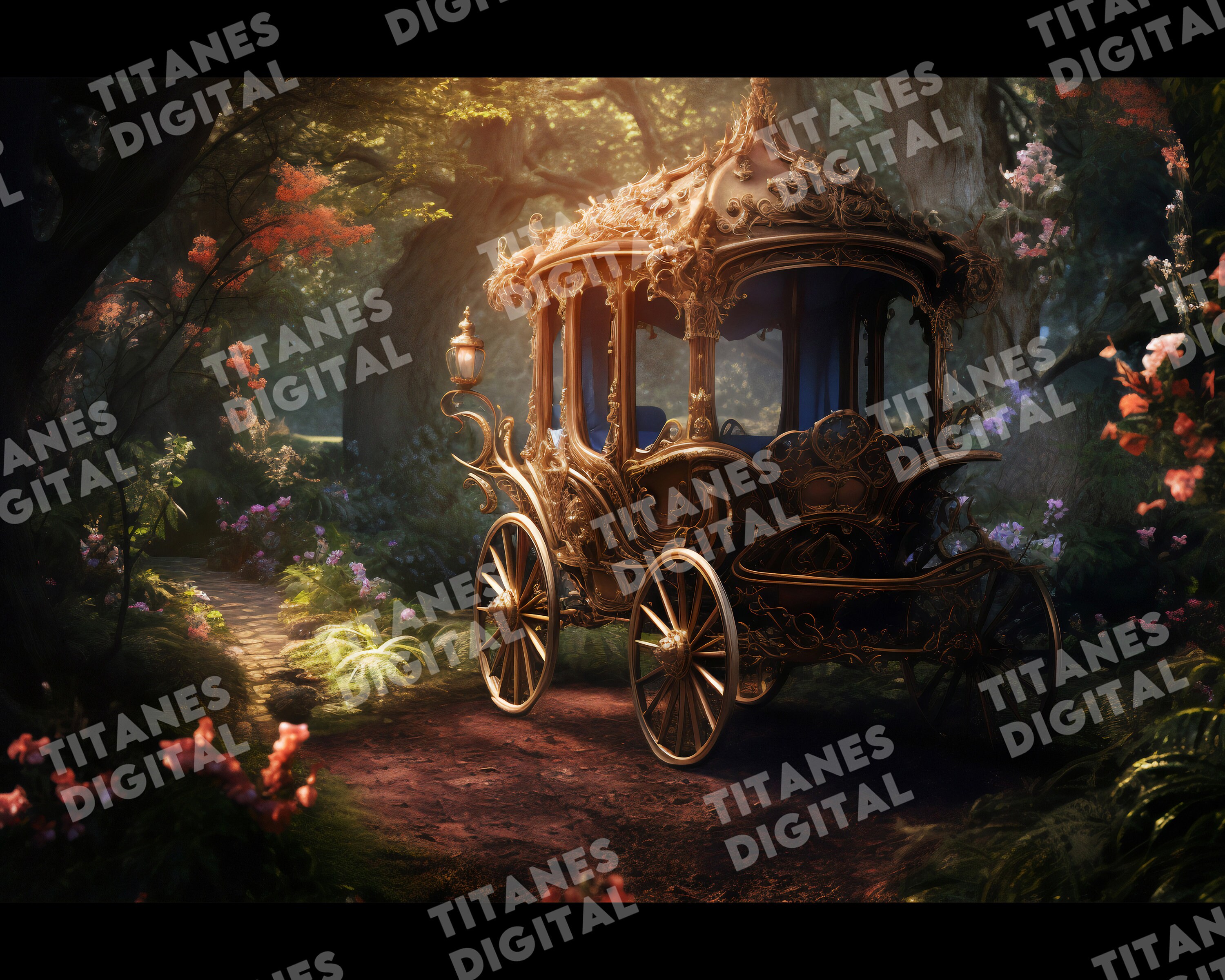 Princess Carriage Background Princess Background Enchanted - Etsy