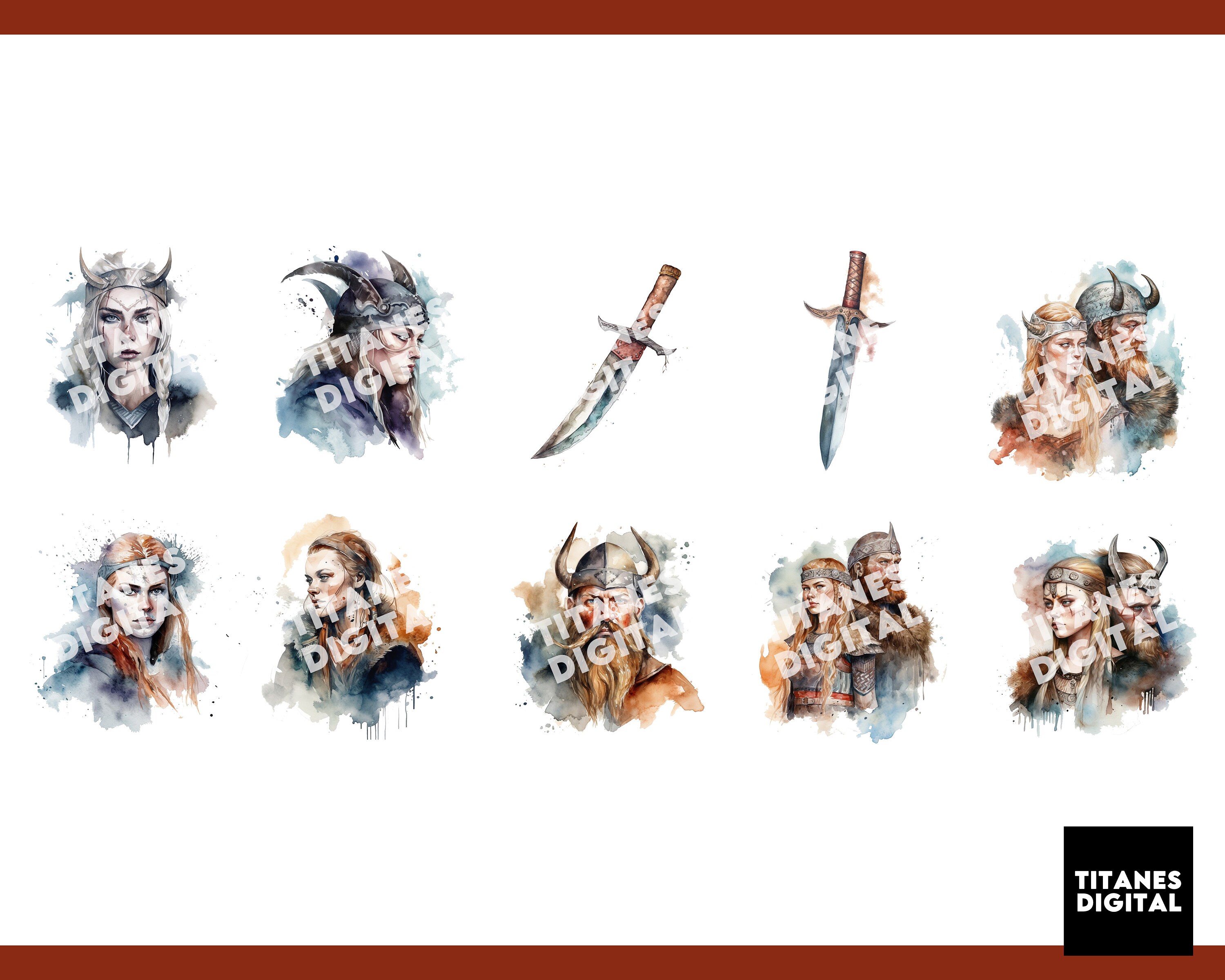 Warrior Viking Clip Art PNG Norsemen Clipart Vikings - Etsy