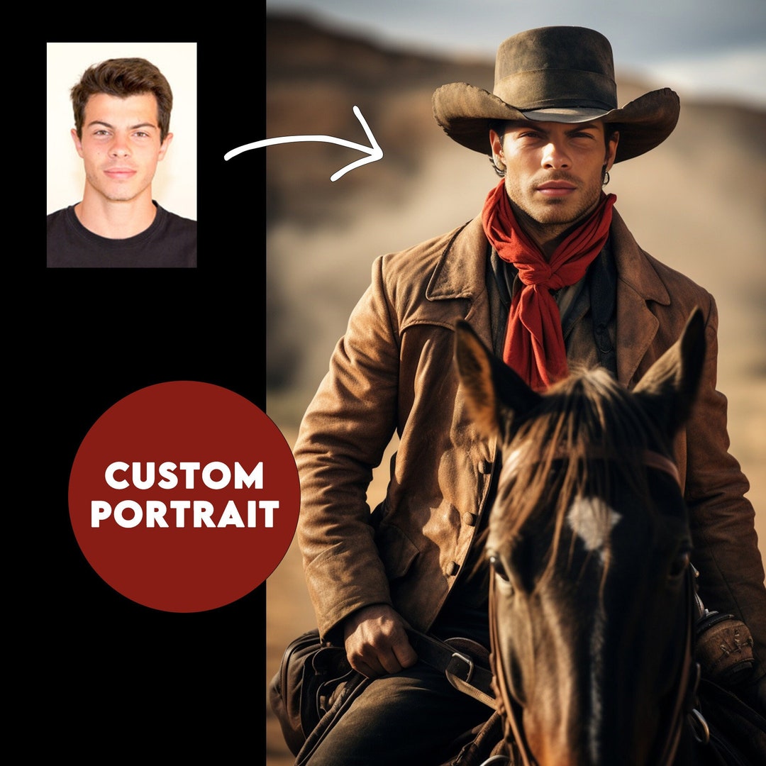Custom Cowboy Portrait, Custom Cowgirl Portrait, Red Dead Redemption ...