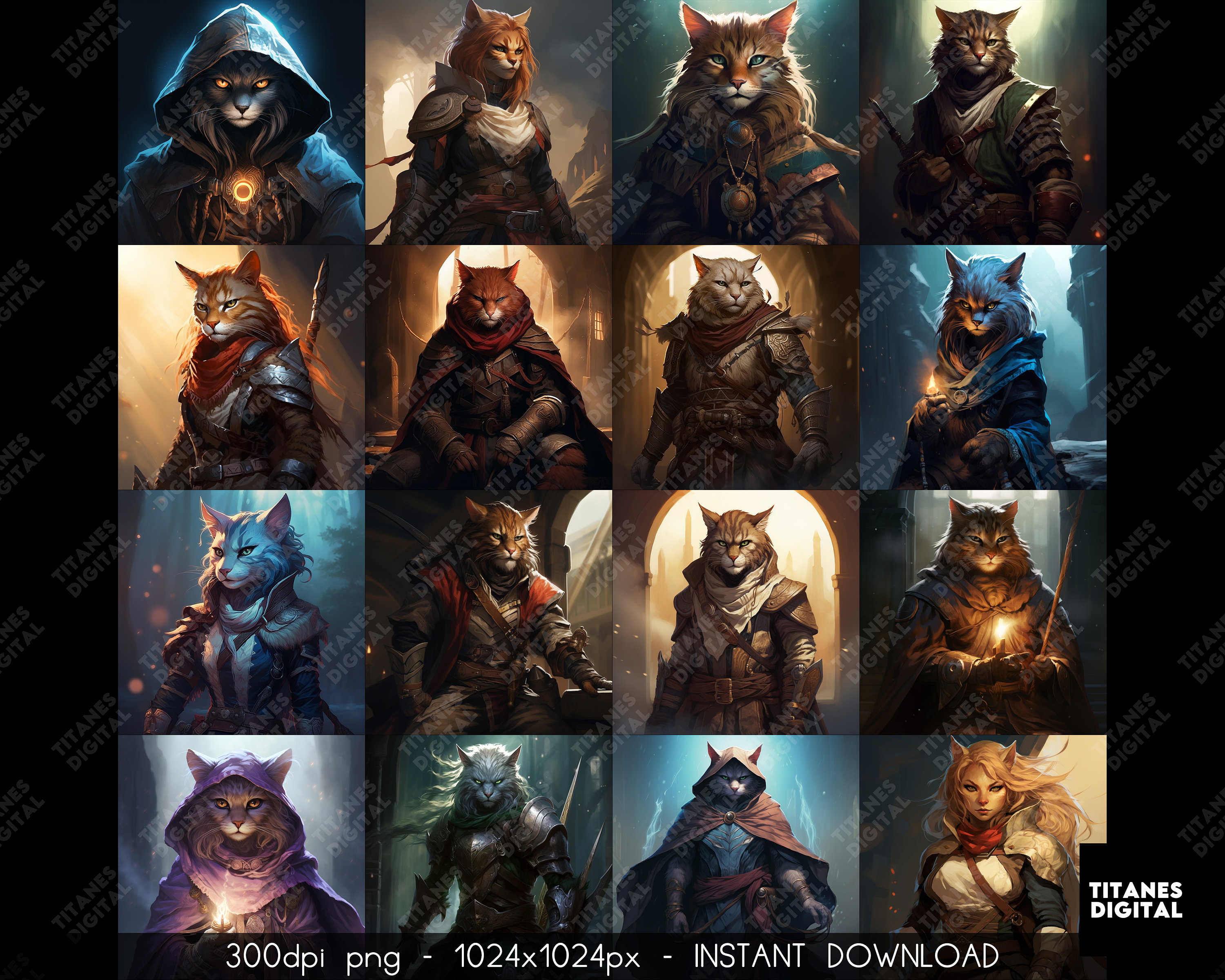 15 Tabaxi Character Portraits Tabaxi Portraits DND - Etsy