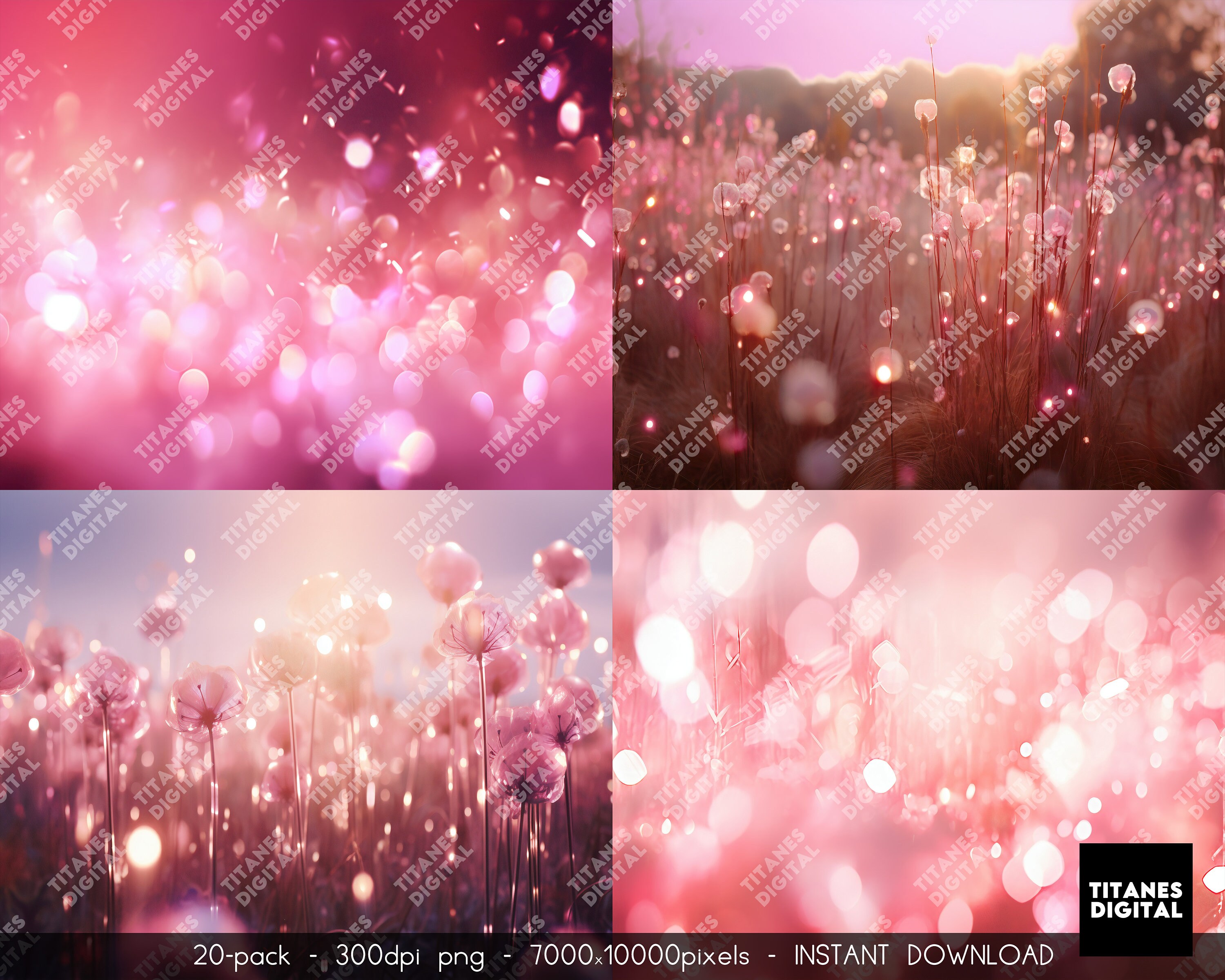 20 Pink Bokeh Overlays Pink Backgrounds Pink Light Overlays - Etsy