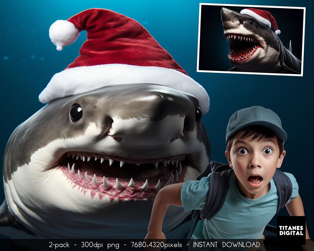 Shark Christmas Background Shark Background Jaws Christmas - Etsy
