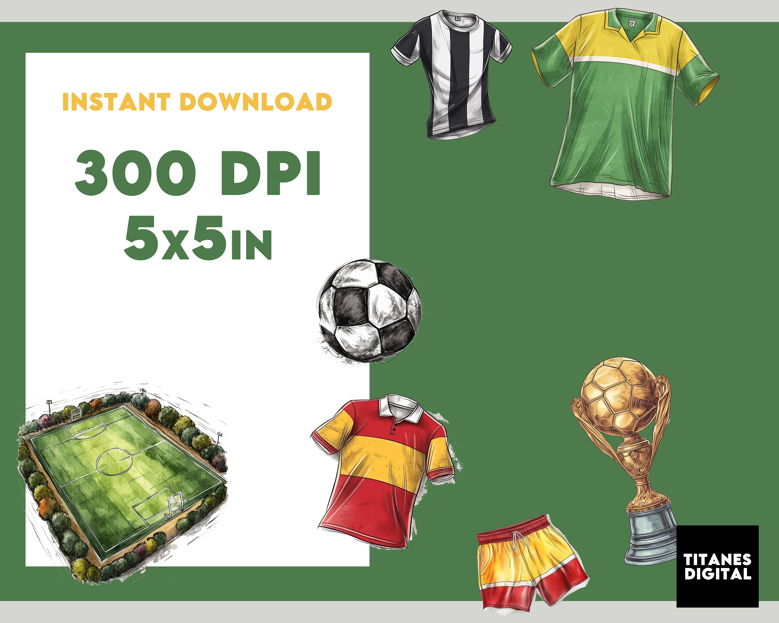 Watercolor Football Clipart Soccer Sports Clip Art Kids - Etsy