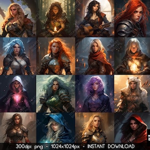 15 Female Human Character Portraits, Female Human Portraits, Dungeons ...