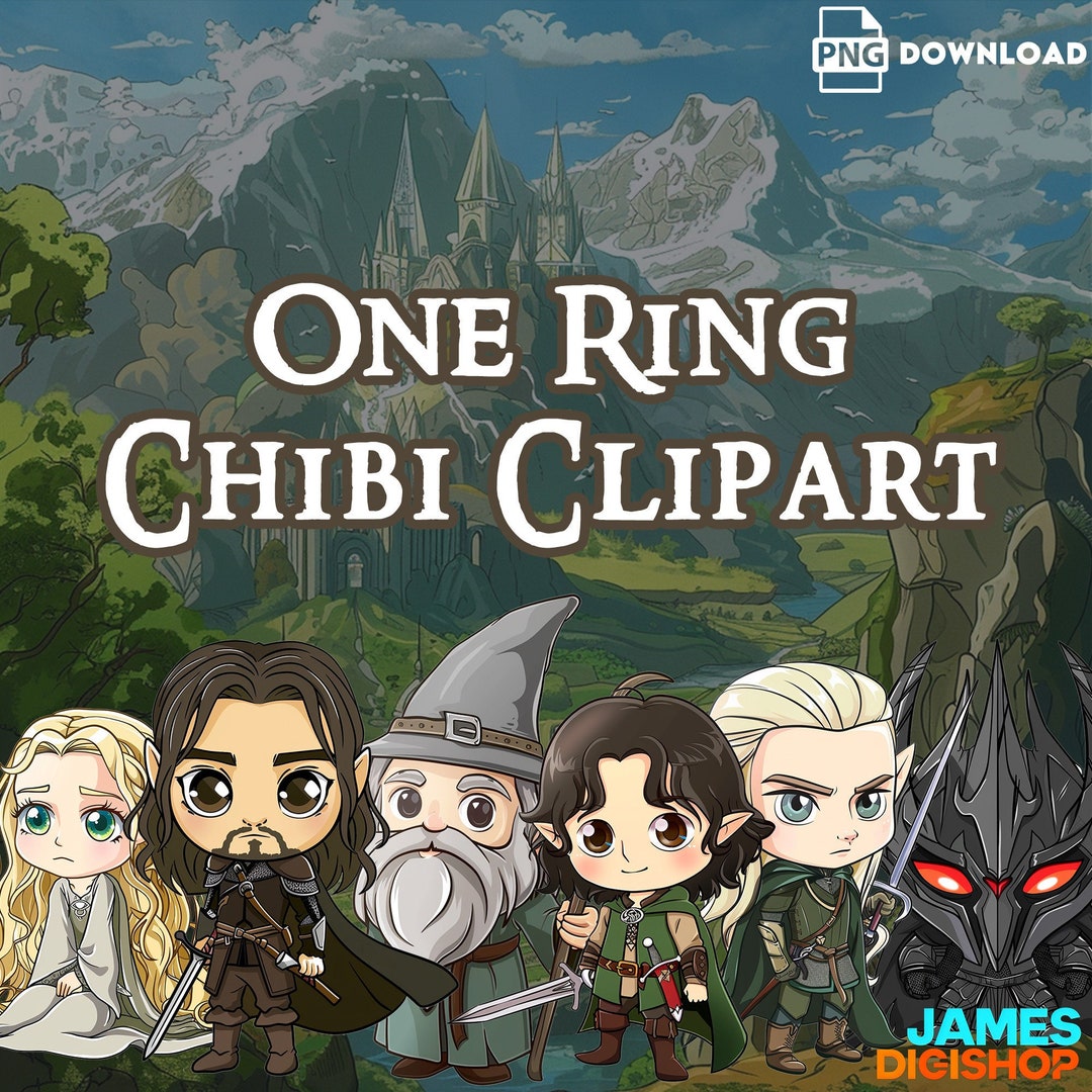 30 LOTR Chibi Clipart, One Ring Sticker PNG, Cute Chibi Characters ...