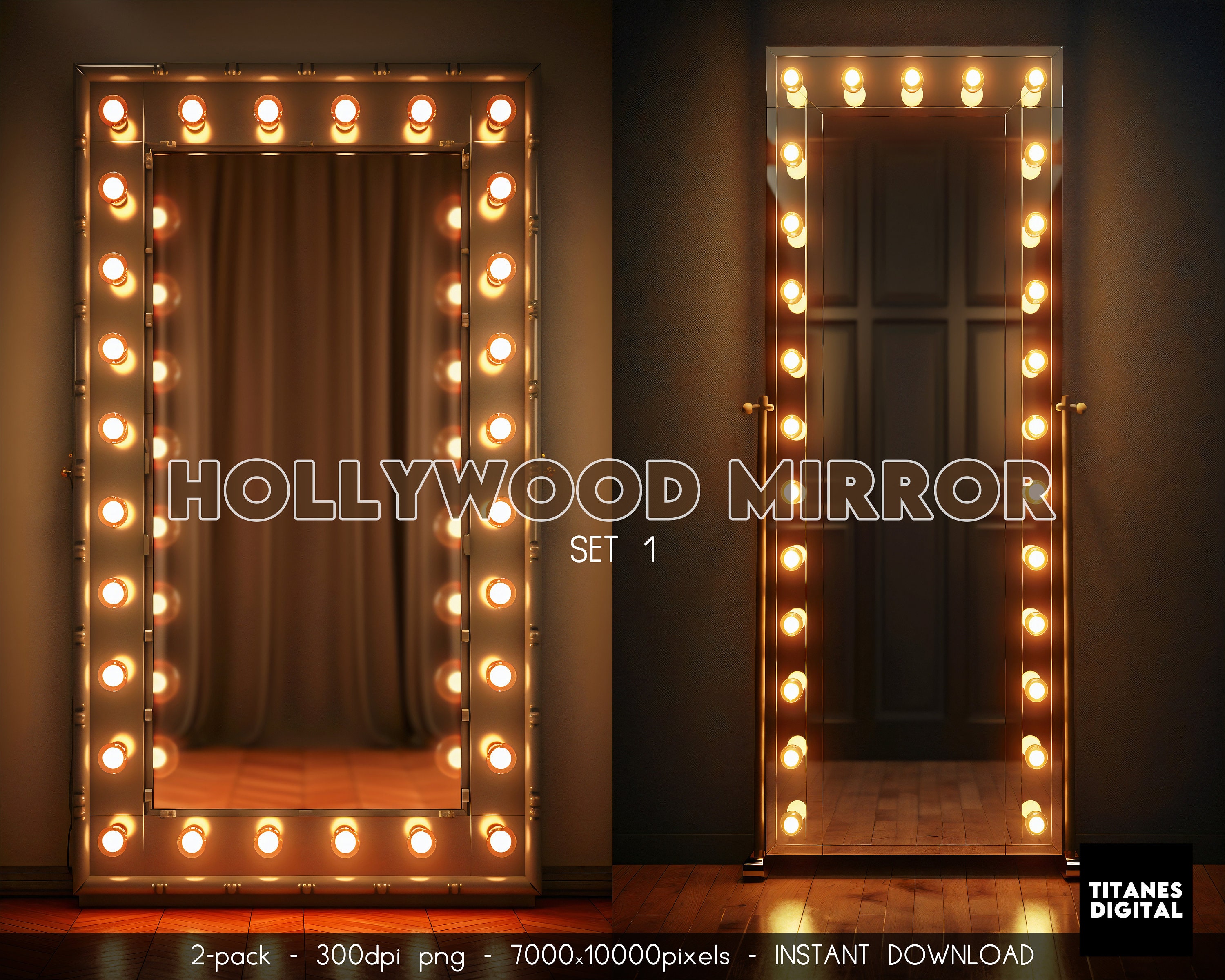 Hollywood Vanity Mirror Digital Backdrop Overlay Glamour - Etsy