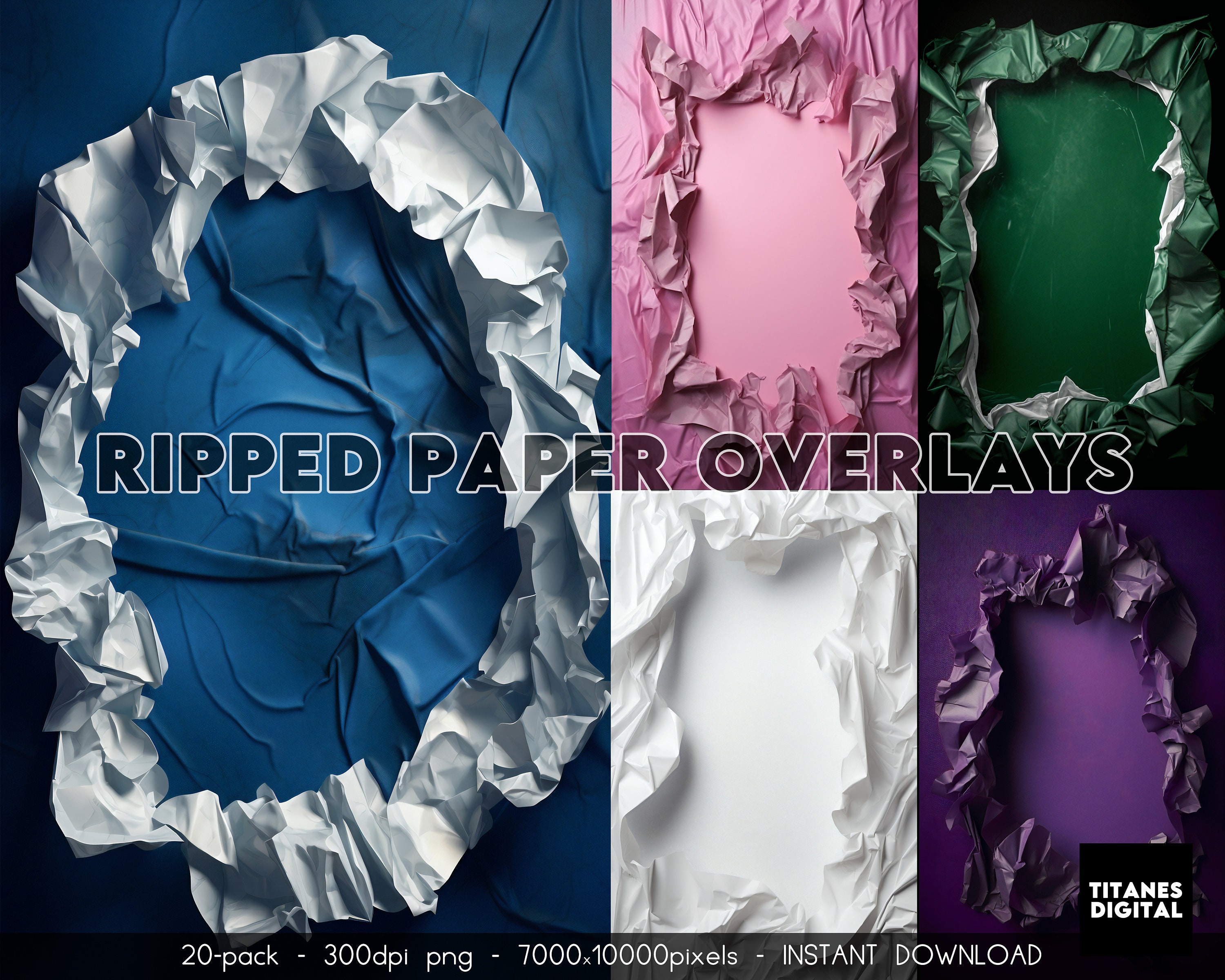 20 Ripped Paper Backdrop Overlay Ripped Paper PNG Digital - Etsy