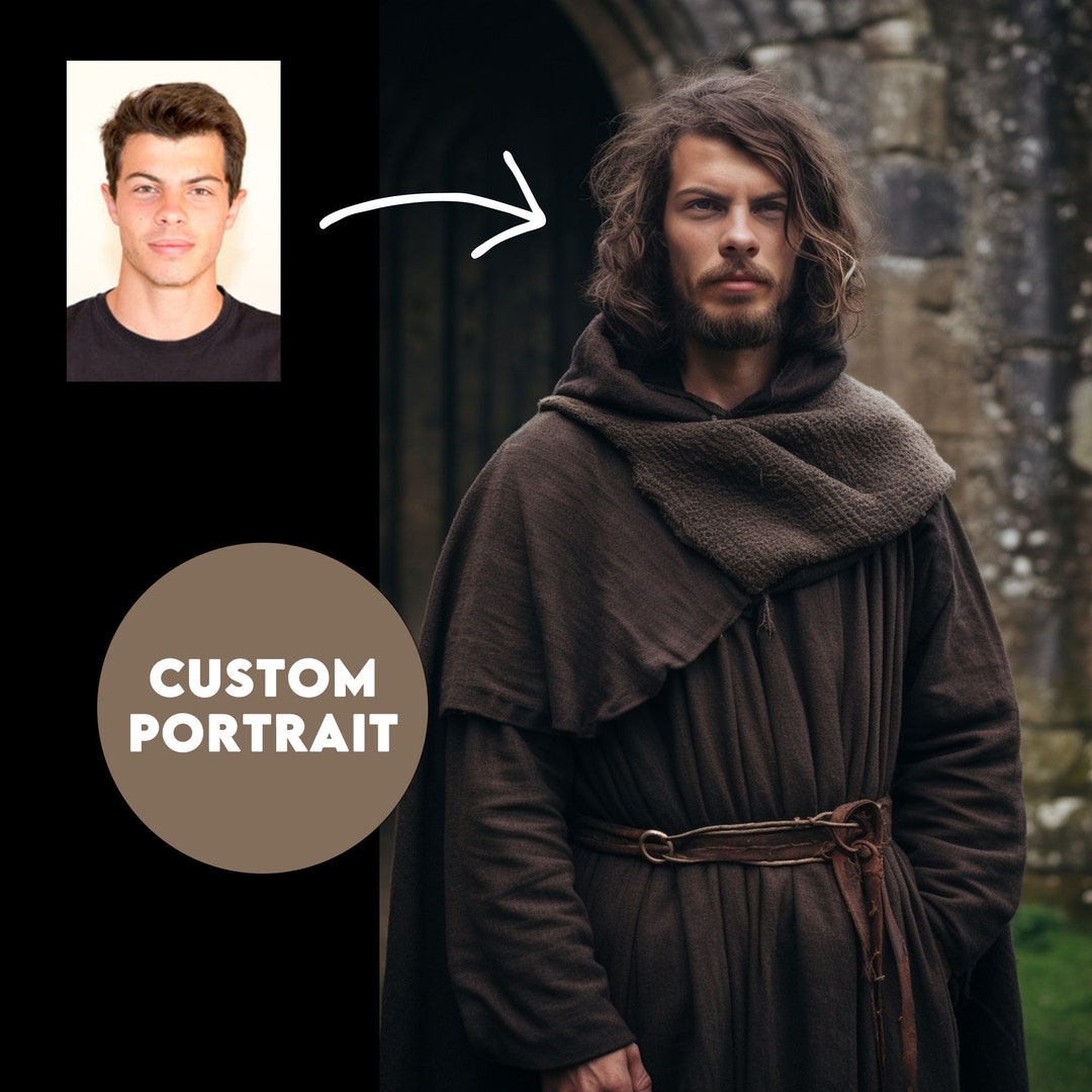 Custom Monk Portrait, Medieval Monk Portrait, Monk's Habit, Monk ...