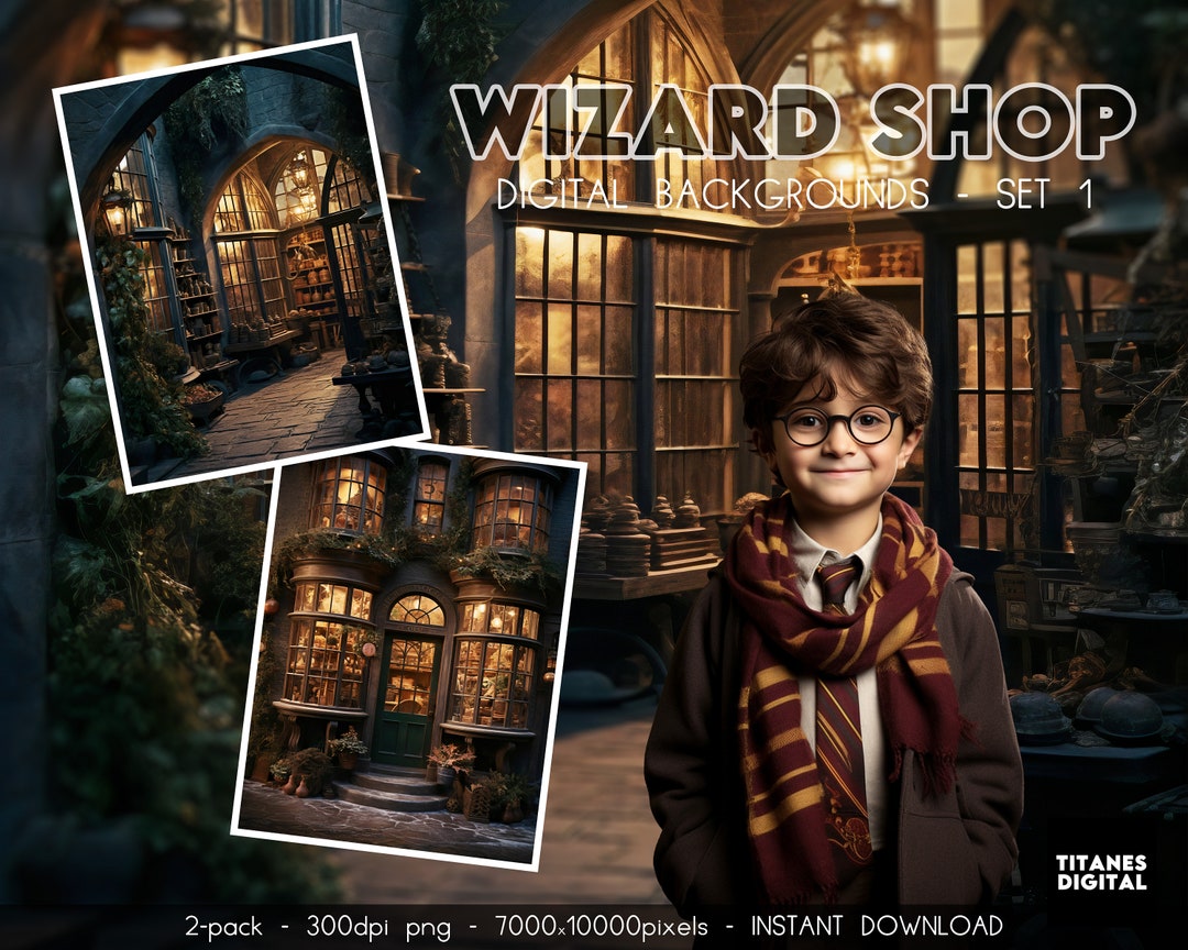 Wizard Magic Shop Digital Backdrop: Fantasy School Background (PNG ...