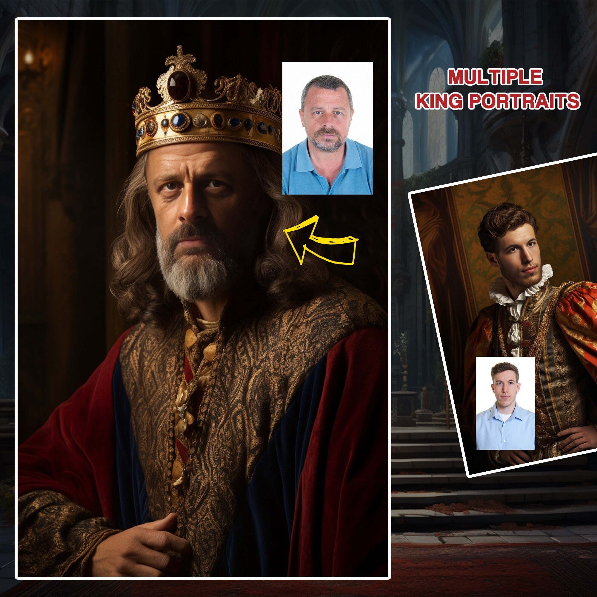 Custom Royal Portrait Custom Portrait Custom King Portrait - Etsy