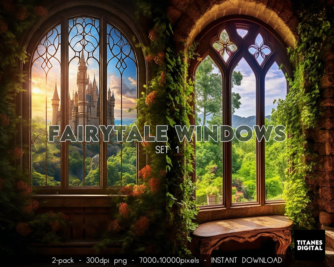 Fairy Tale Fantasy Window Digital Background, Fantasy Digital Backdrop ...