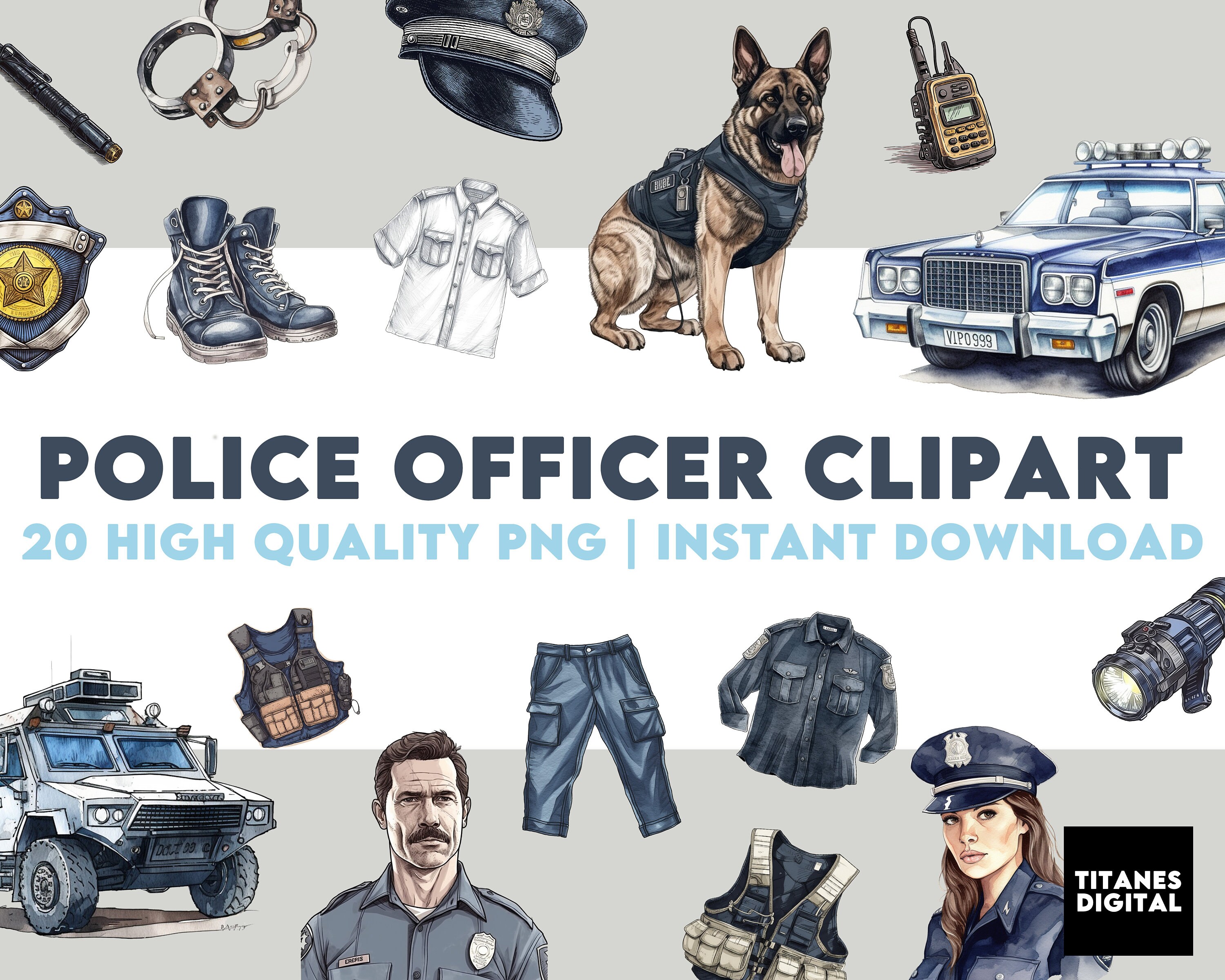 Police Officer With Dog Clipart