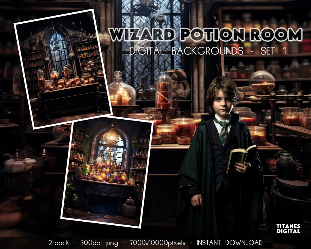 Wizard Potions Room Backdrop, Wizard Classroom Background, School of ...