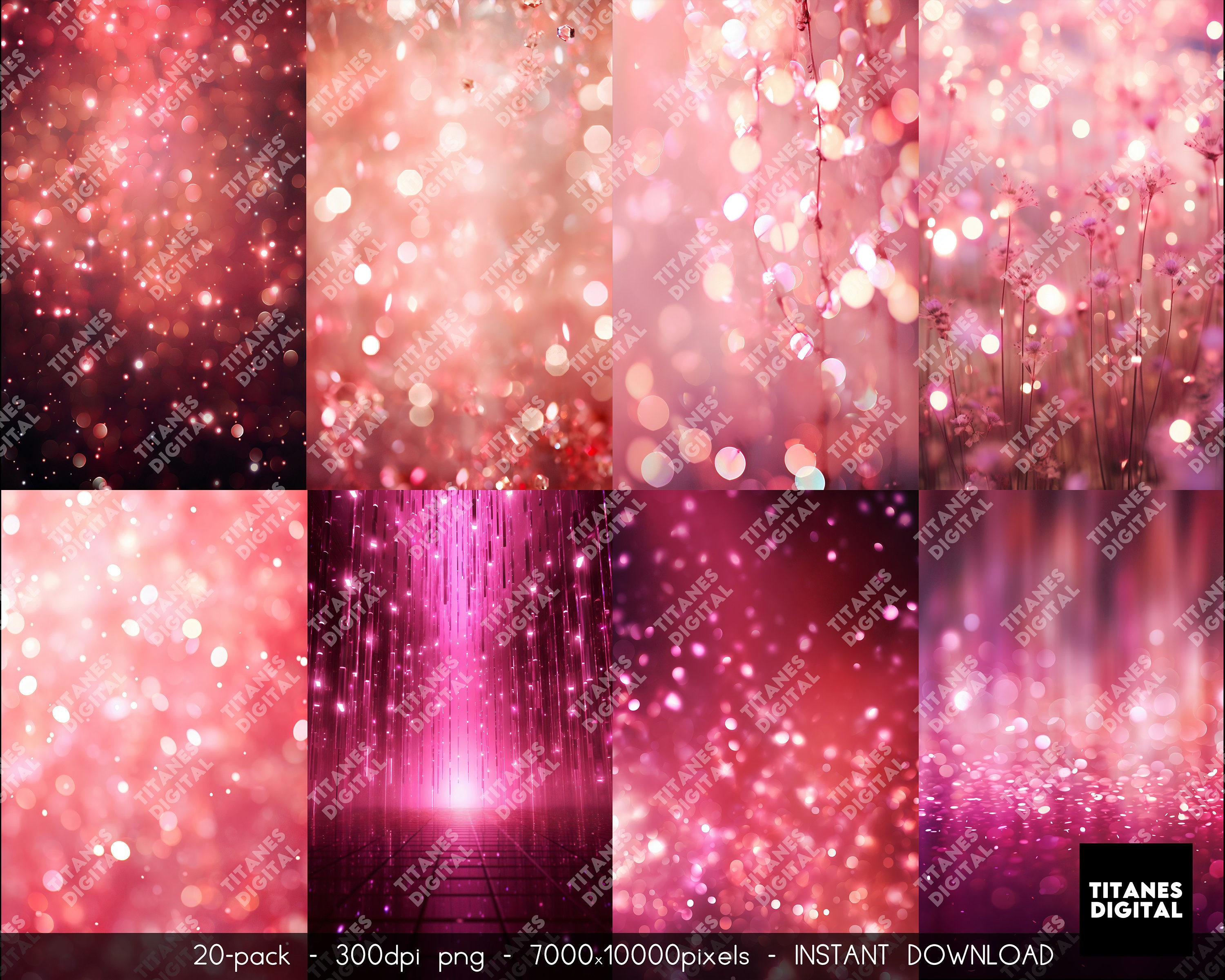 20 Pink Bokeh Overlays Pink Backgrounds Pink Light Overlays - Etsy