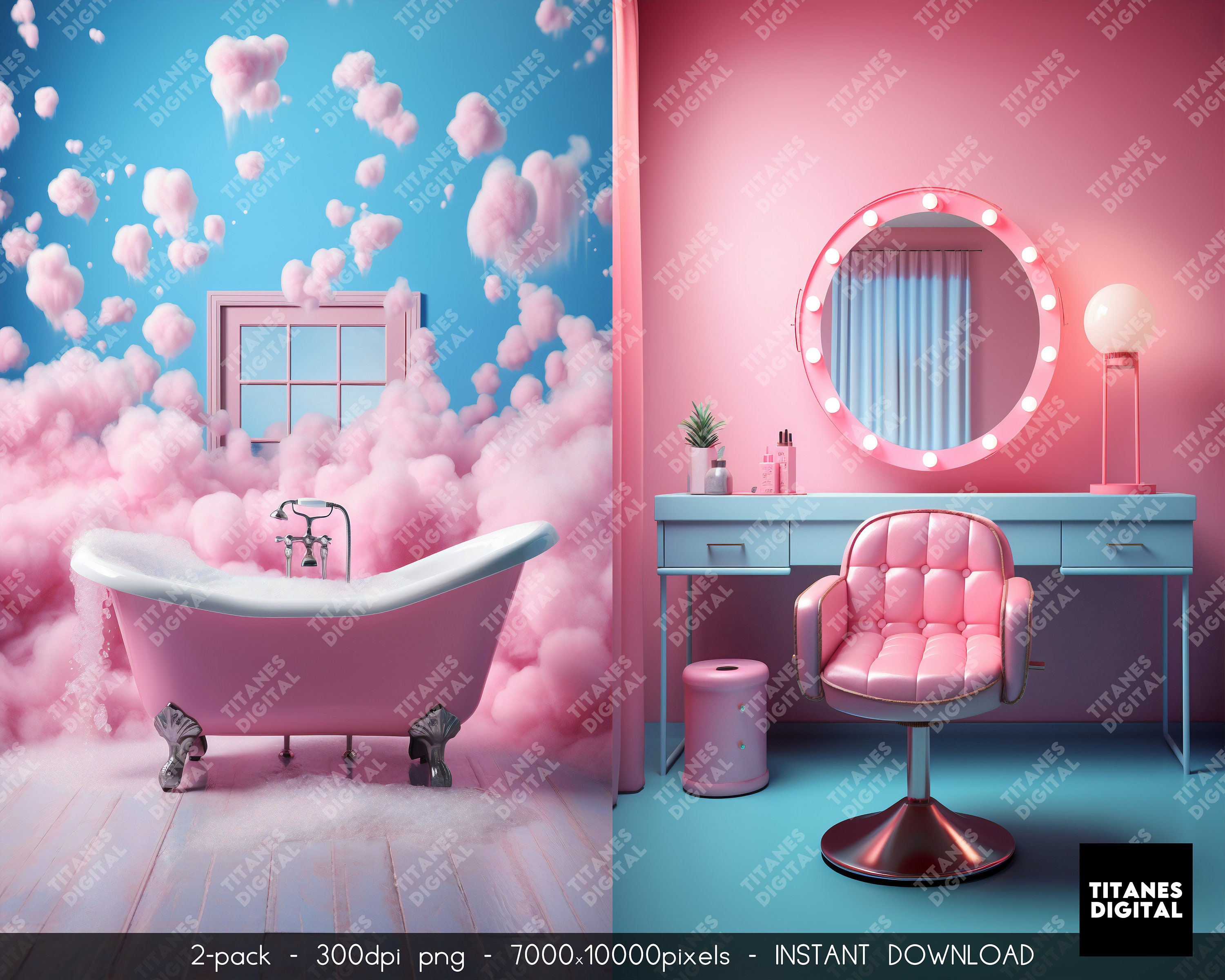 Pink Vanity Background Bathtub Backdrop Pink Bubble Bath - Etsy