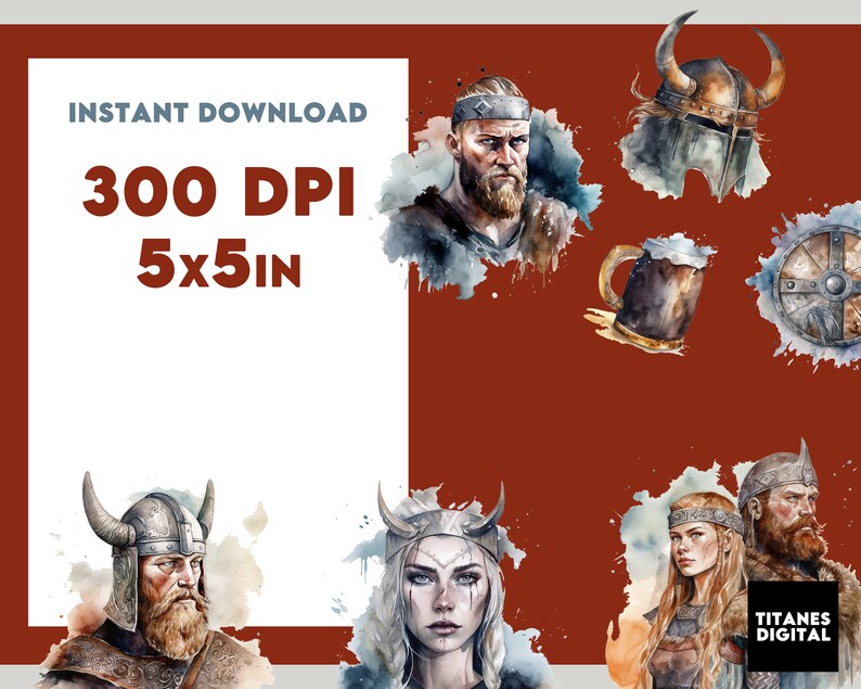 Warrior Viking Clip Art PNG Norsemen Clipart Vikings - Etsy