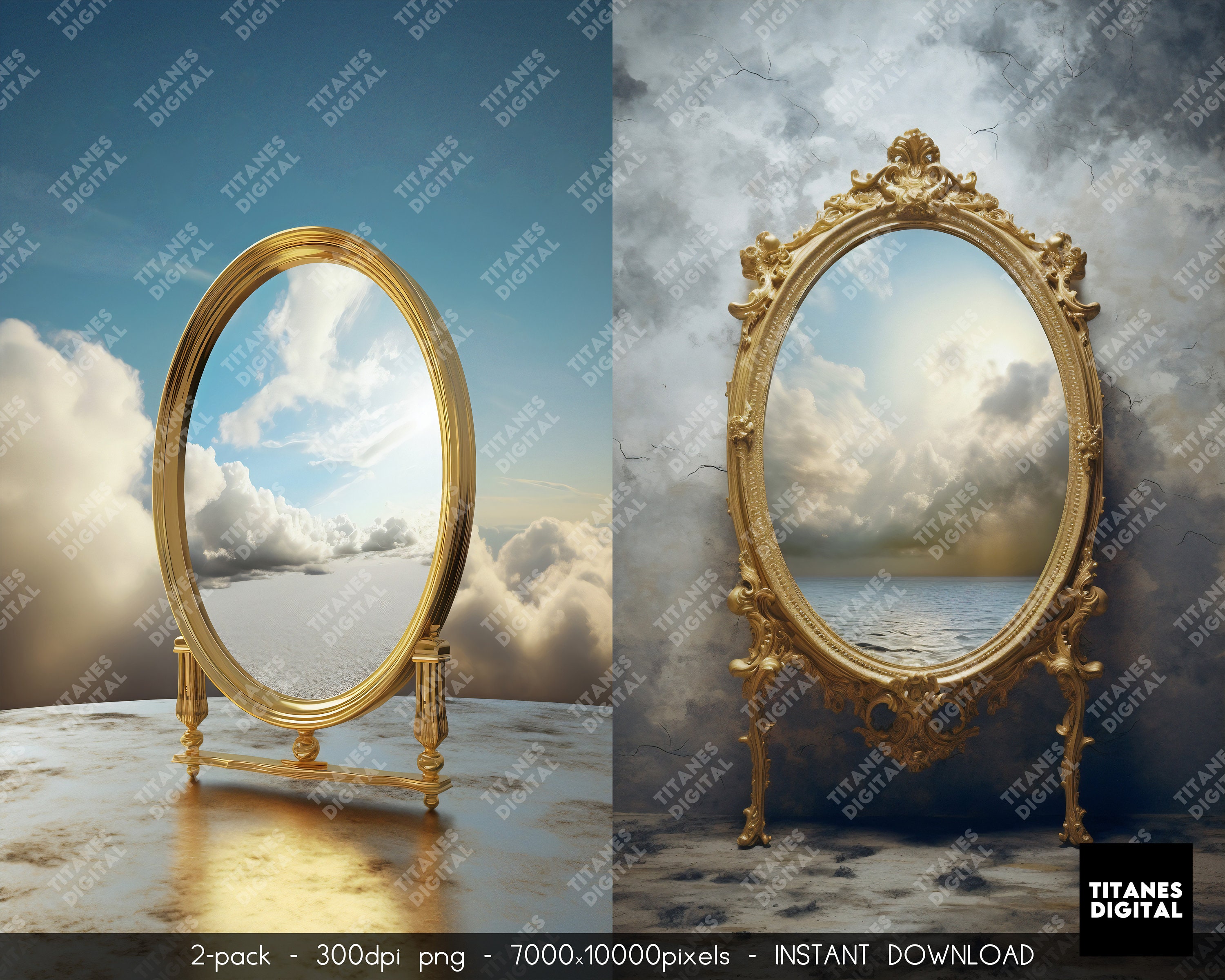 Fantasy Mirror Digital Backdrop Overlay Mirror Maternity - Etsy