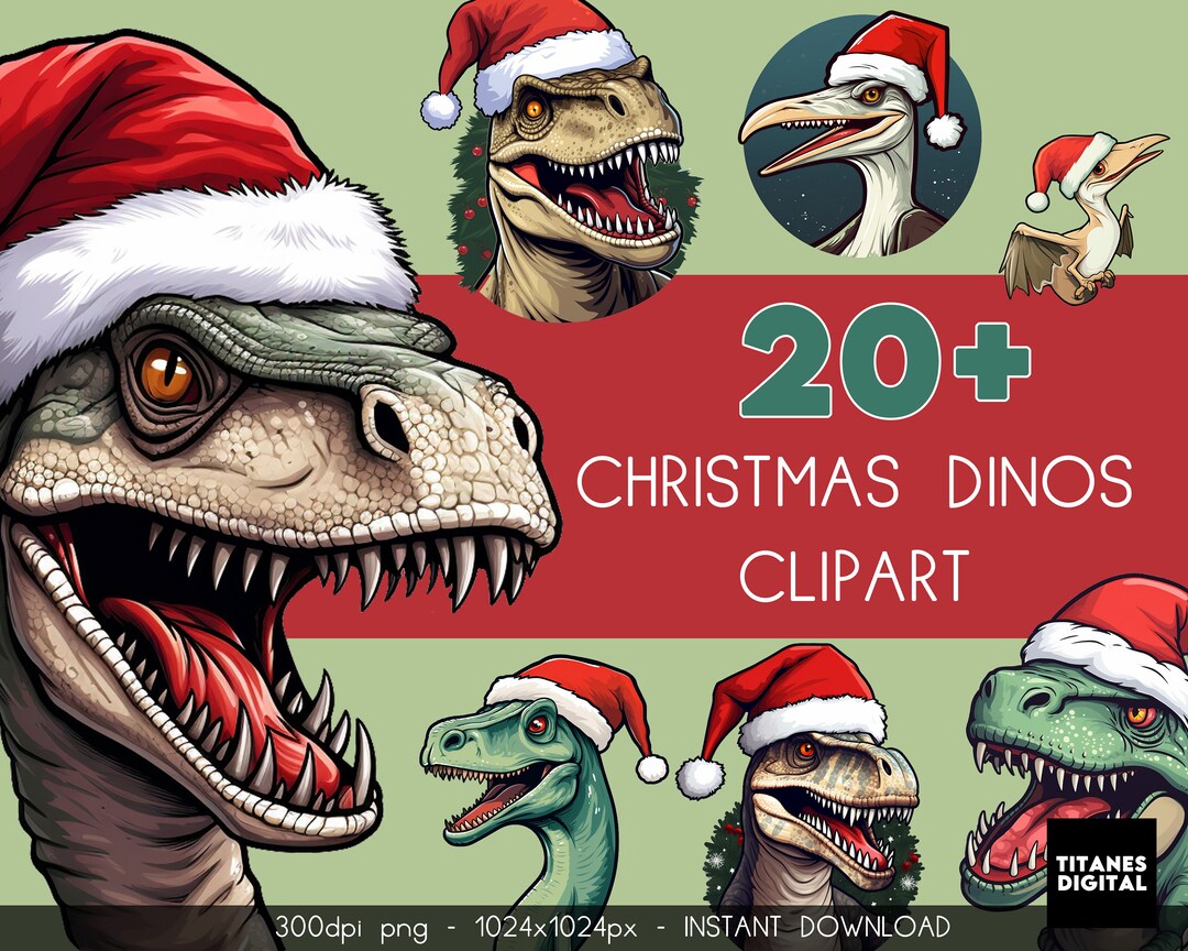 Christmas Dinosaurs Clipart, Christmas Dinos PNG Clipart, Christmas ...
