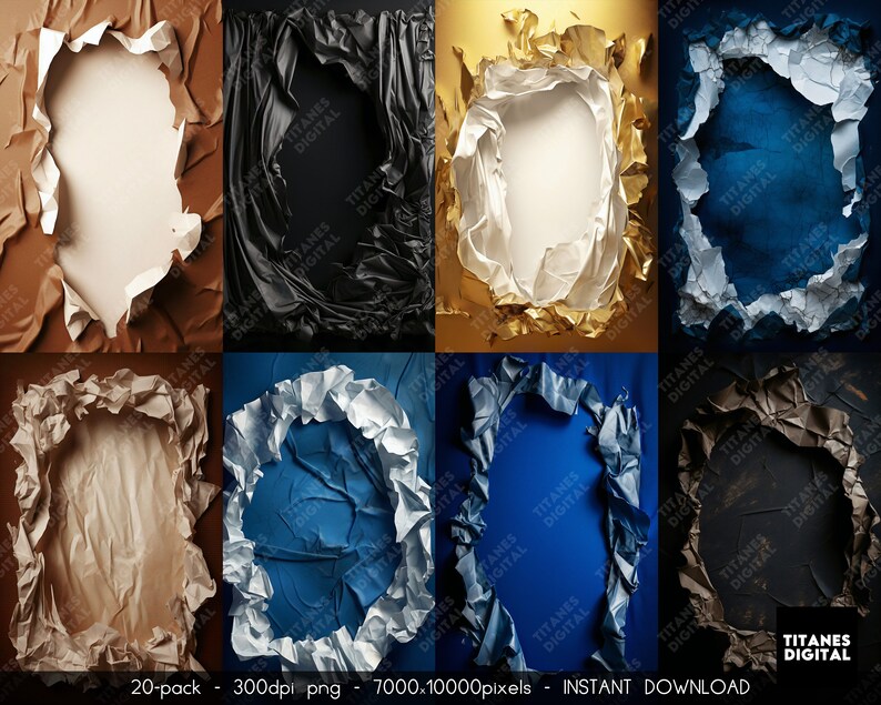 20 Ripped Paper Backdrop Overlay Ripped Paper PNG Digital - Etsy