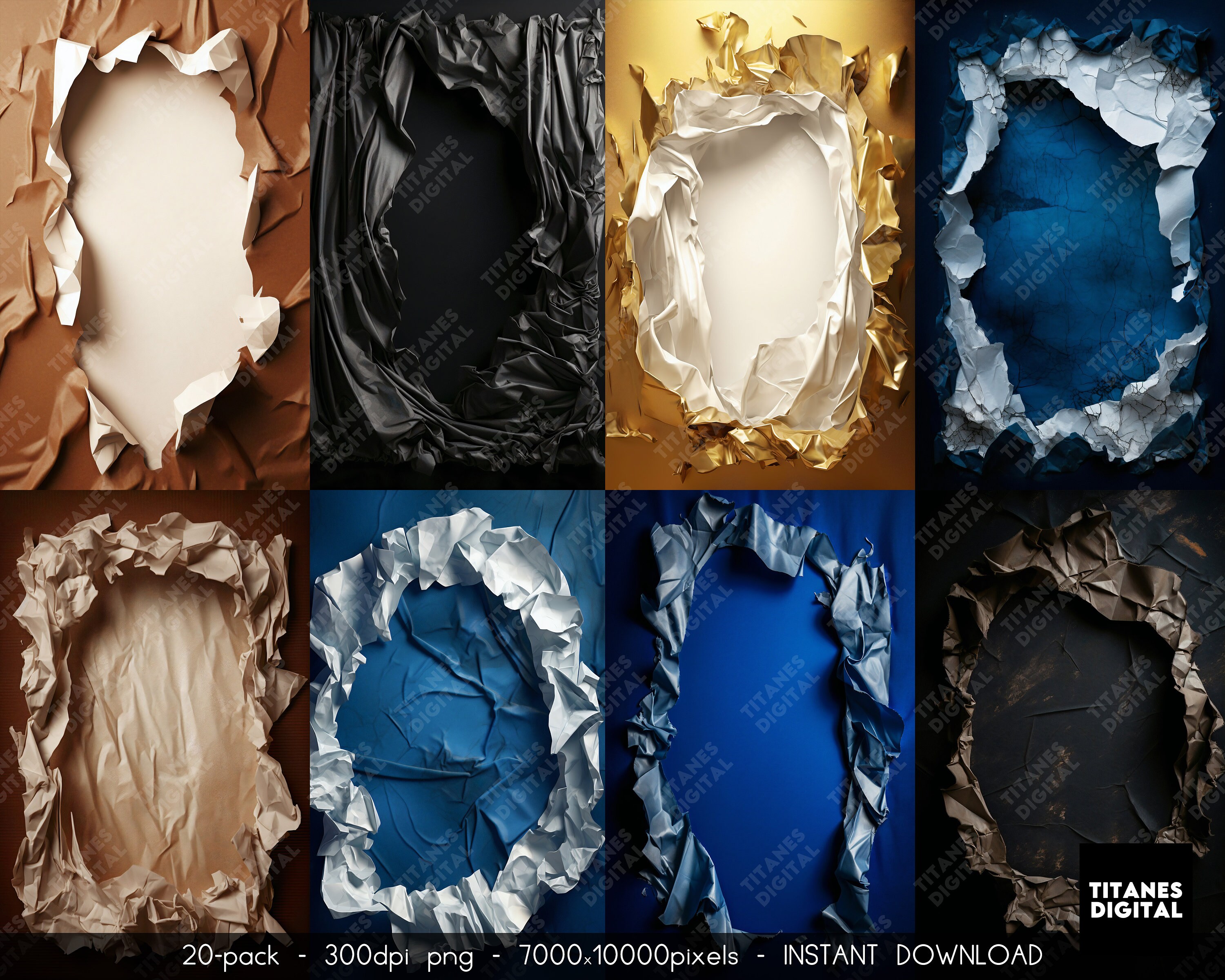 20 Ripped Paper Backdrop Overlay Ripped Paper PNG Digital - Etsy