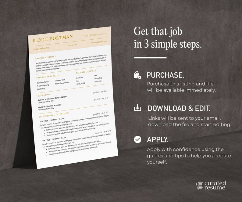 ATS Friendly Resume Template Modern Resume Template CV - Etsy
