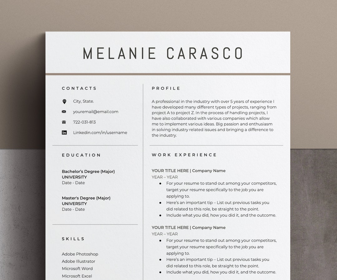 Simple Resume Template Google Docs, Modern Resume Template for Word ...