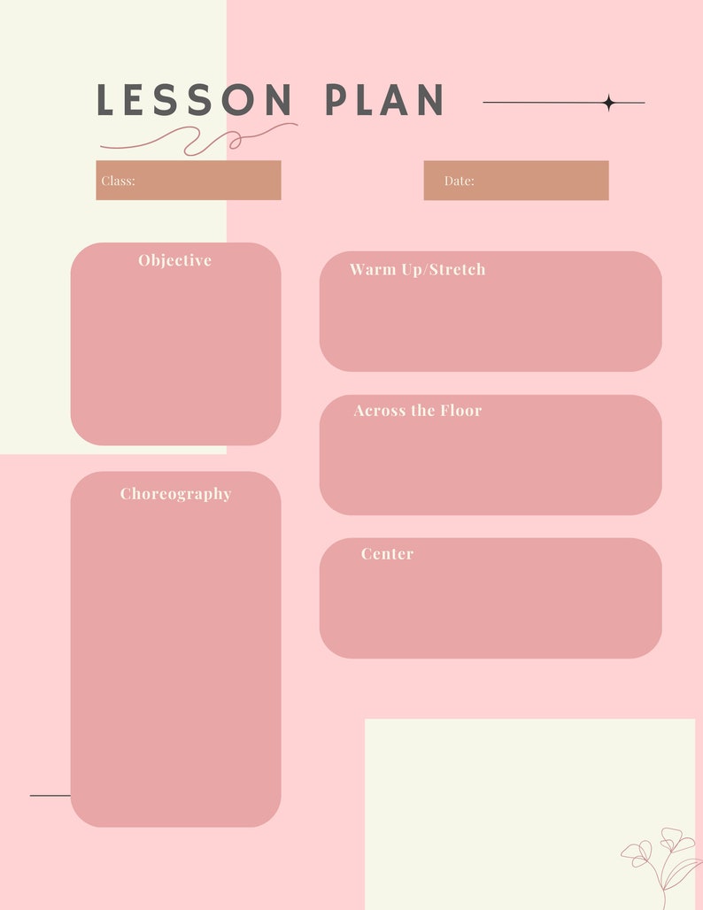 Dance Teacher Lesson Planner for Choreography, Dance Class - Etsy