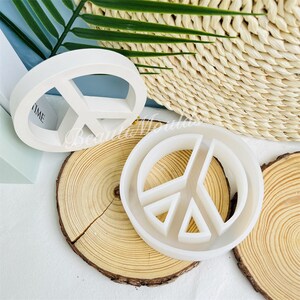 Silicone Peace LOGO Mould Peace Sign Mold, Home Decoration DIY Handmade ...