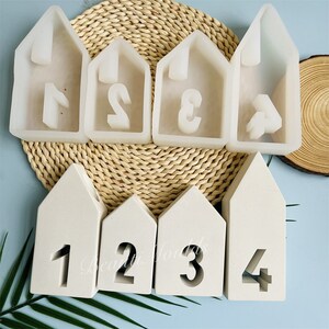 Silicone Molds , House Numbers 1 2 3 4 Candle Holder , Light House ...