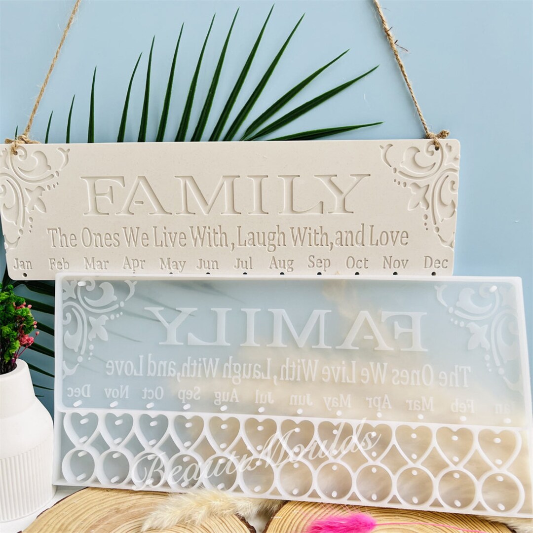 Family Calendar Silicone Mold , Birthday, Anniversary Calendar Mold ...