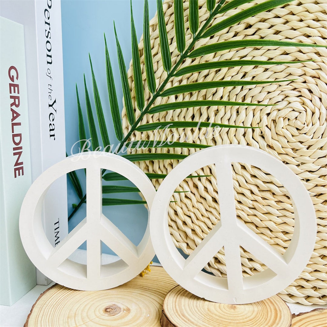 Silicone Peace LOGO Mould Peace Sign Mold, Home Decoration DIY Handmade ...
