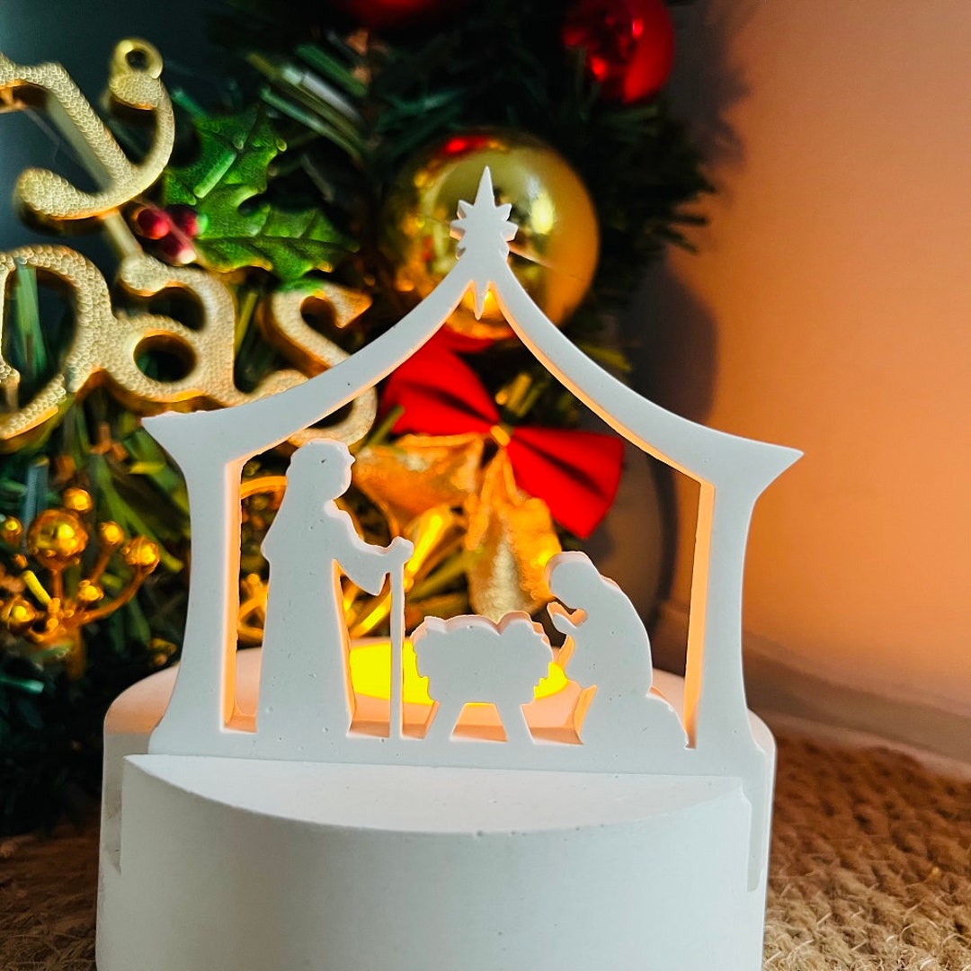 Silicone Mold , Nativity Day Mold Insert for Tea Light Holder ...