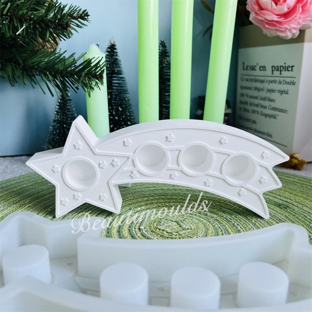 Silicone Mold , Advent Candle Holder Mold , Shooting Star Advent ...