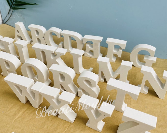 A-Z Alphabet Silicone Mould, Small Letters Home Decoration Mold , Stand ...