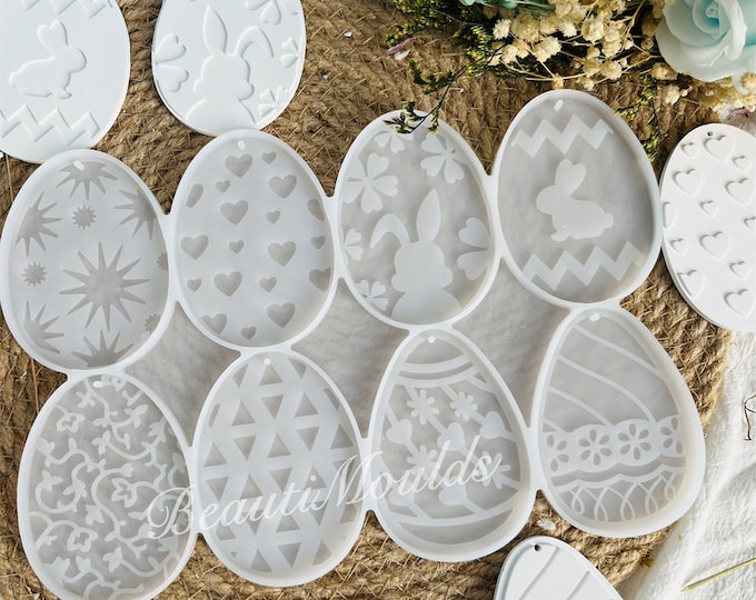 Silicone Mold - 8 in 1 Easter Egg Silicone Mold , Easter Bunny Decor ...