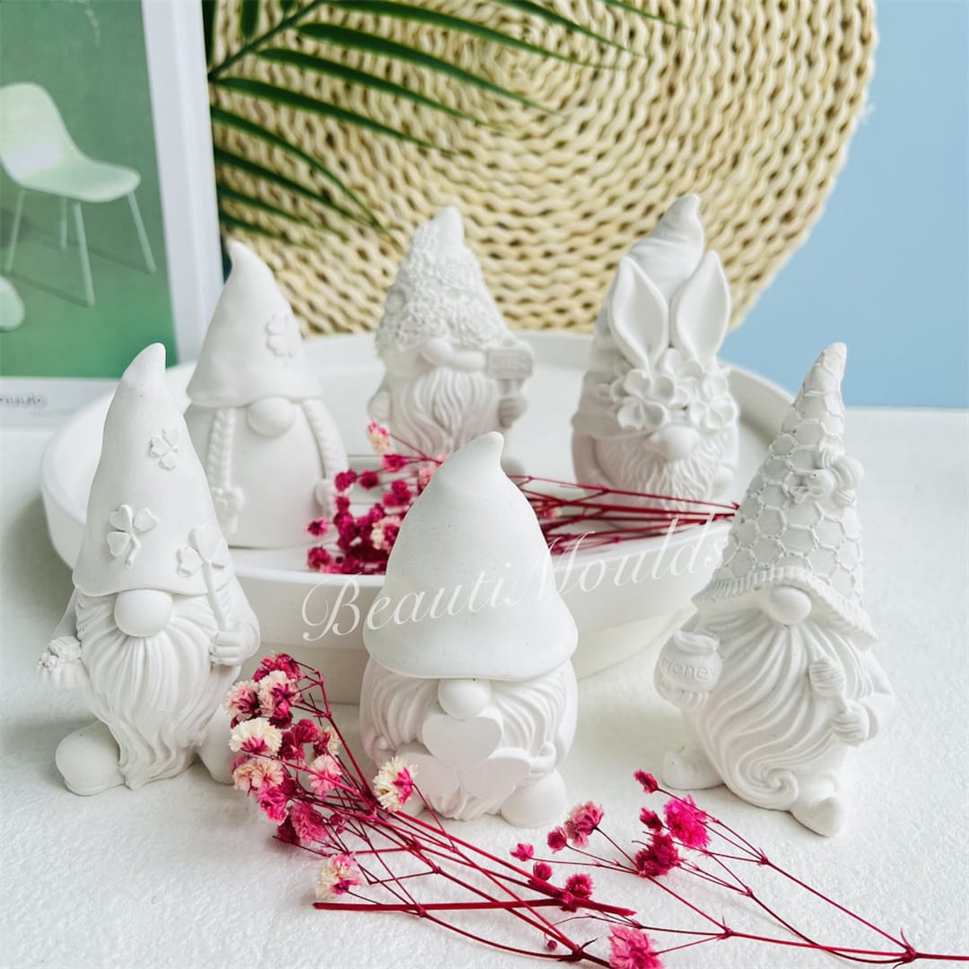 6 Design Cute Gnomes Molds, Little Zwerge Silicone Mold, Epoxy Resin ...