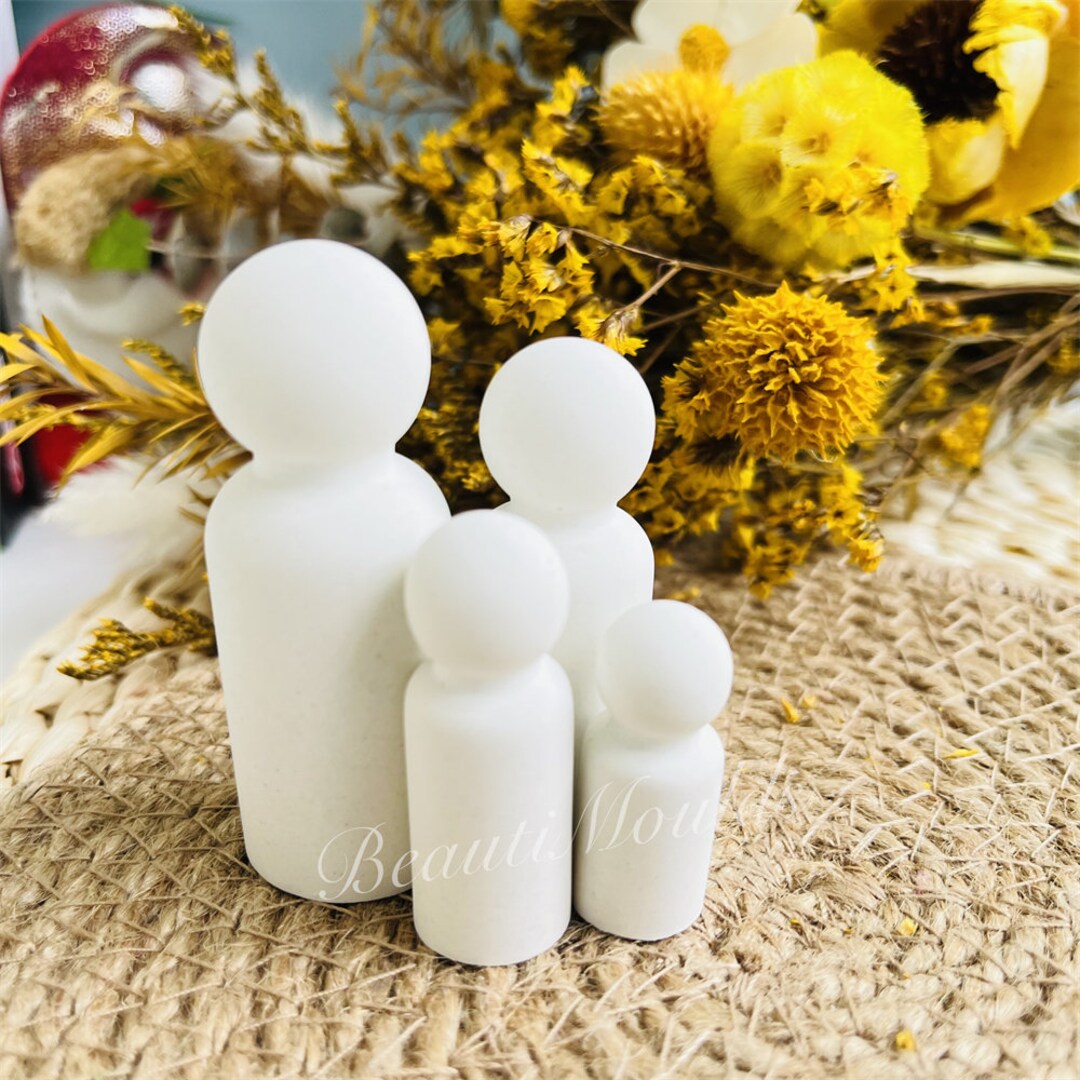 Cute 4 Family Figures Silicone Molds Kit Kid Dad Mom Family - Etsy