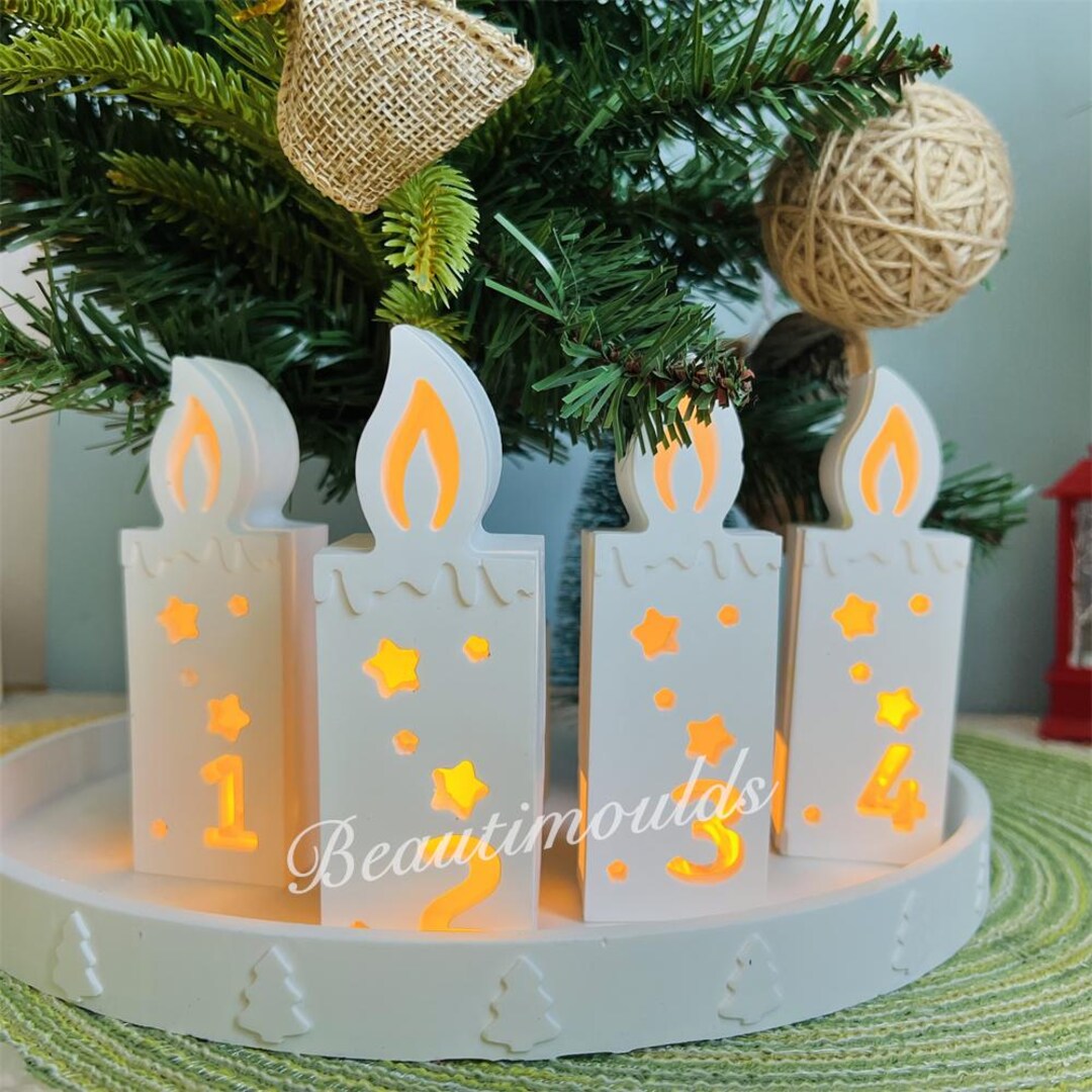 Silicone Mold , Advent Number LED Kit , Christmas Candle LED Light ...