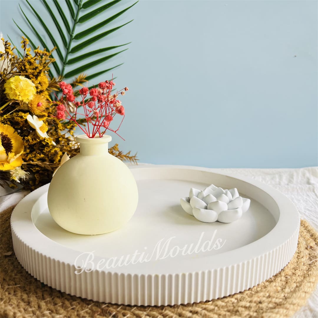 Large Round Stripe Tray Mold , Casting Plate , Large Cement Concrete ...