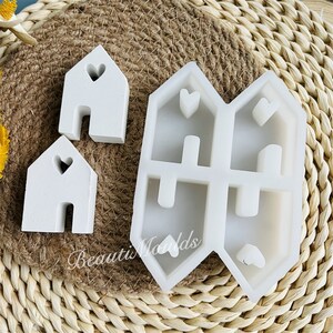 4 in 1 Mini House Molds Set , Heart House to Attach Tray Decoration ...