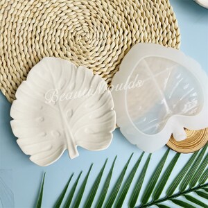 Monstera Leaf Design Tray Silicone Mold Home Decorative Jewelry Tray ...