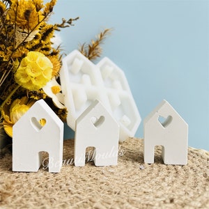 4 in 1 Mini House Molds Set , Heart House to Attach Tray Decoration ...