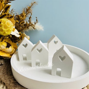 4 in 1 Mini House Molds Set , Heart House to Attach Tray Decoration ...